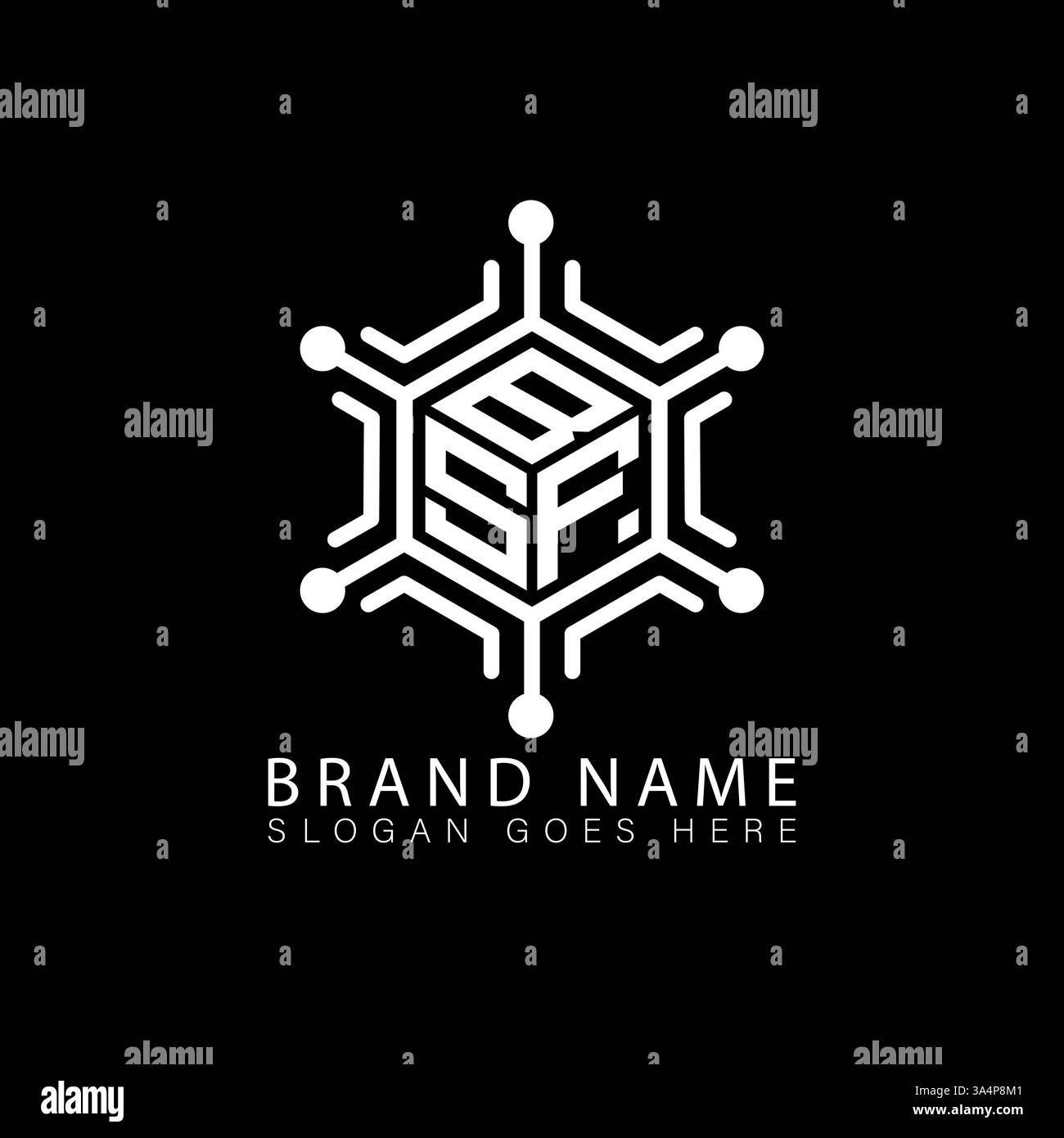 BSF Unique modern flat abstract geometric initials vector letter logo ...