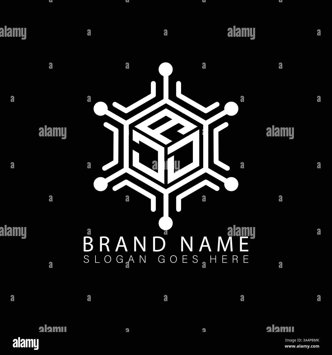 AJD Unique modern flat abstract geometric initials vector letter logo ...