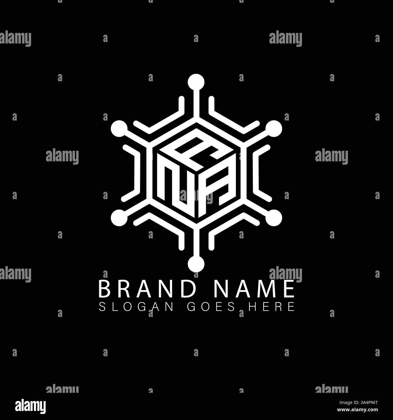 ANA Unique modern flat abstract geometric initials vector letter logo ...