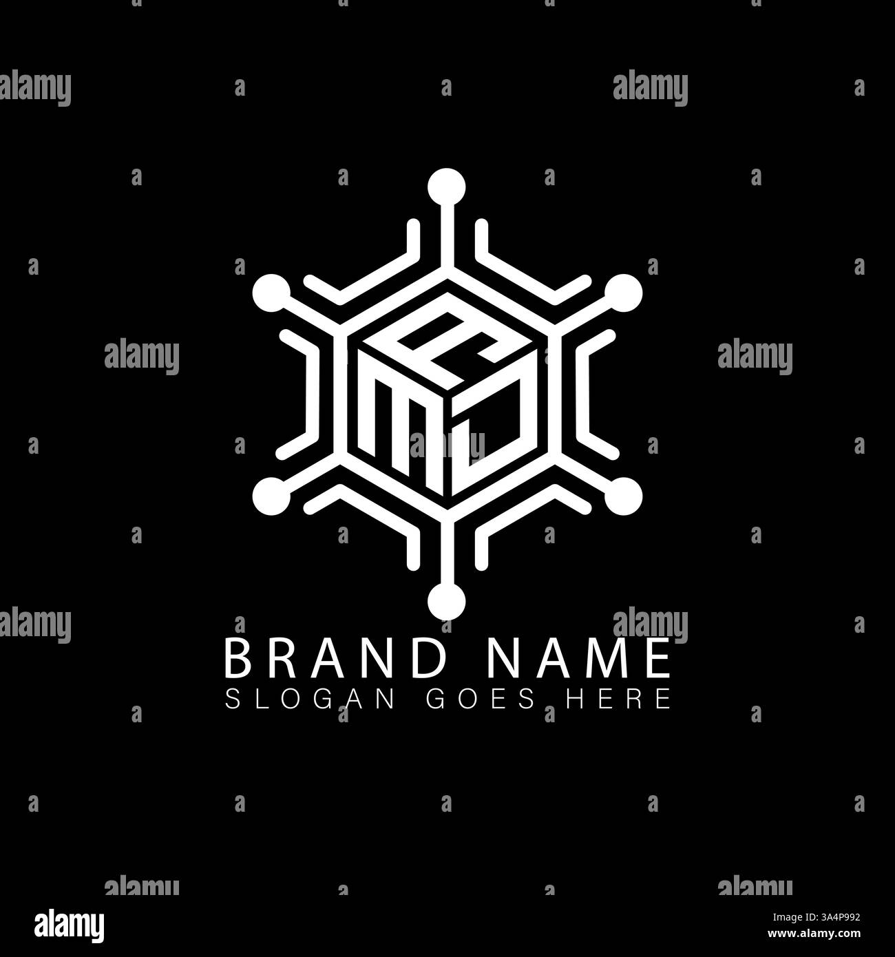 AMD Unique modern flat abstract geometric initials vector letter logo ...