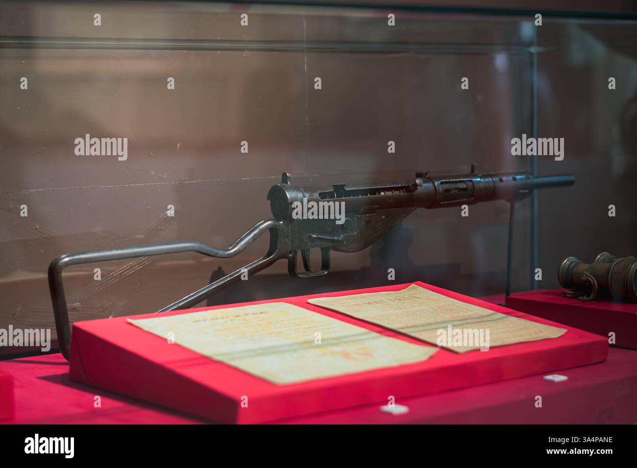 Sten Gun display at the Hanoi Military History Museum Stock Photo - Alamy