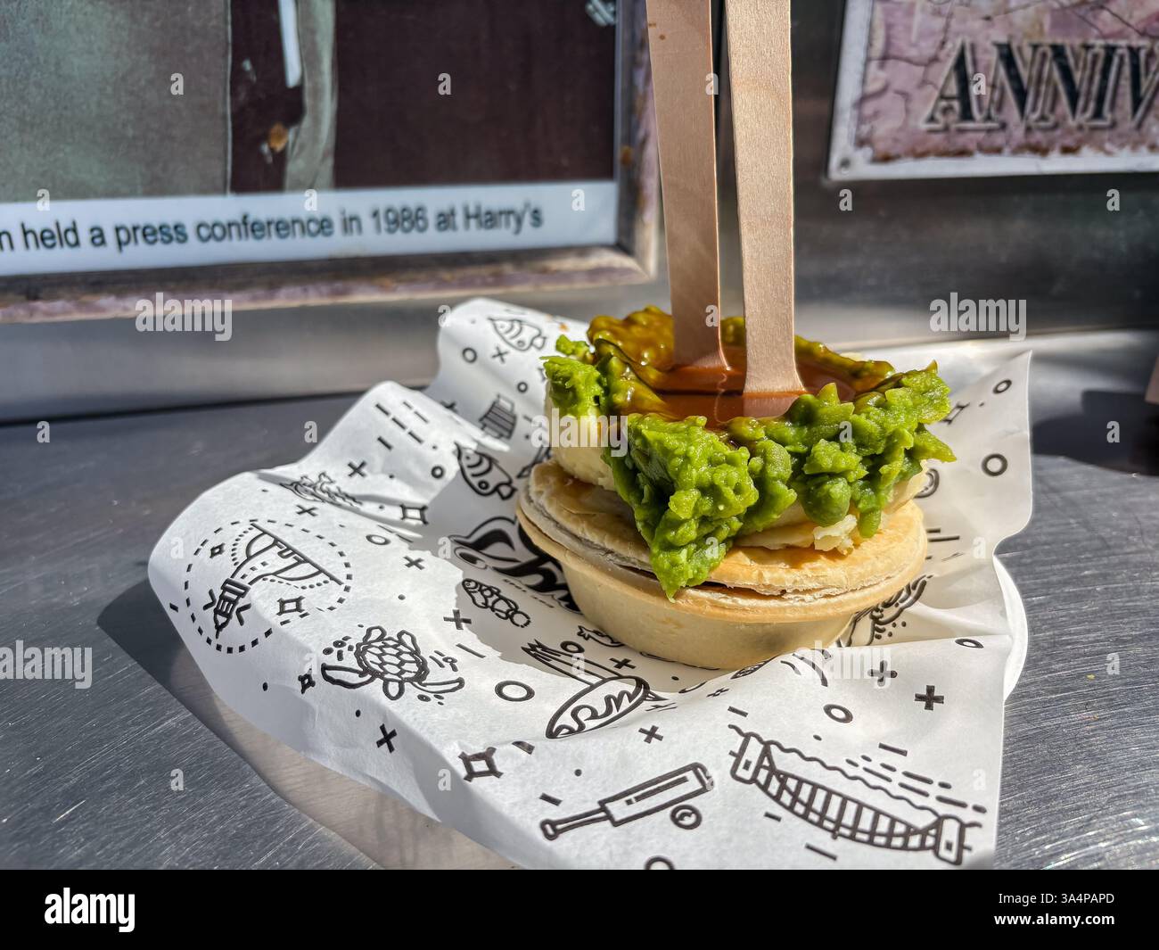 Close up of a Tiger pie, Harry's Cafe specialty in Sydney, Australia ...
