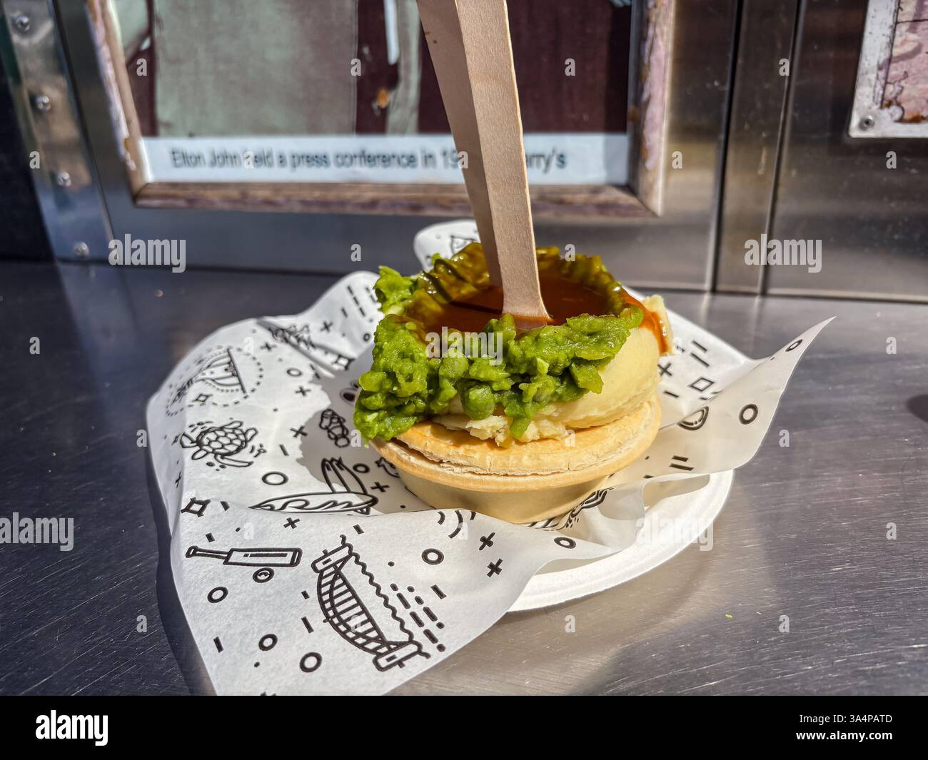 The Tiger pie at Harry's Cafe in Sydney Australia. The pie is made with ...