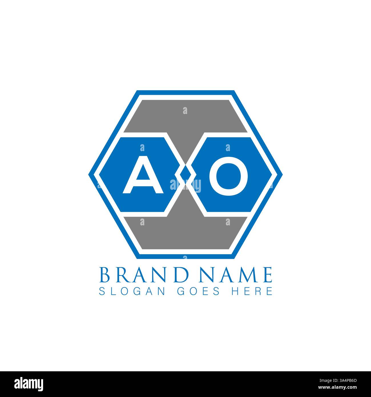 AO Unique modern flat abstract geometric initials vector letter logo ...