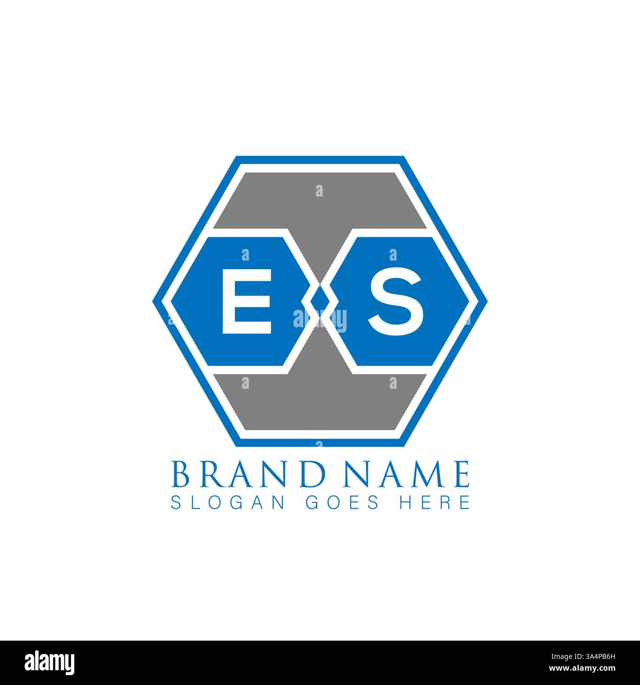 ES Unique modern flat abstract geometric initials vector letter logo design. ES monogram logo ...