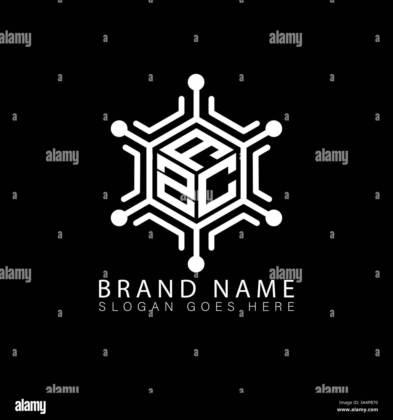 AZC Unique modern flat abstract geometric initials vector letter logo ...