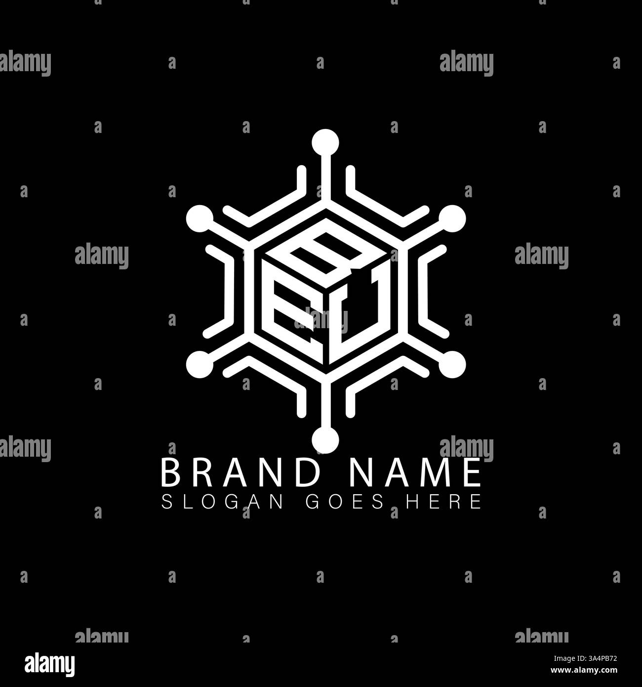 BEU Unique modern flat abstract geometric initials vector letter logo ...