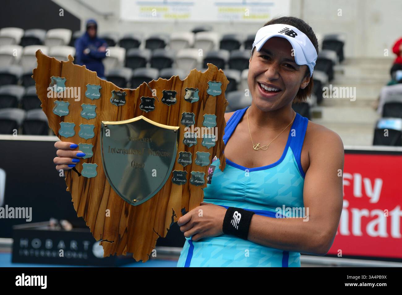 HEATHER WATSON of Great Britain poses with her trophy at the Hobart ...