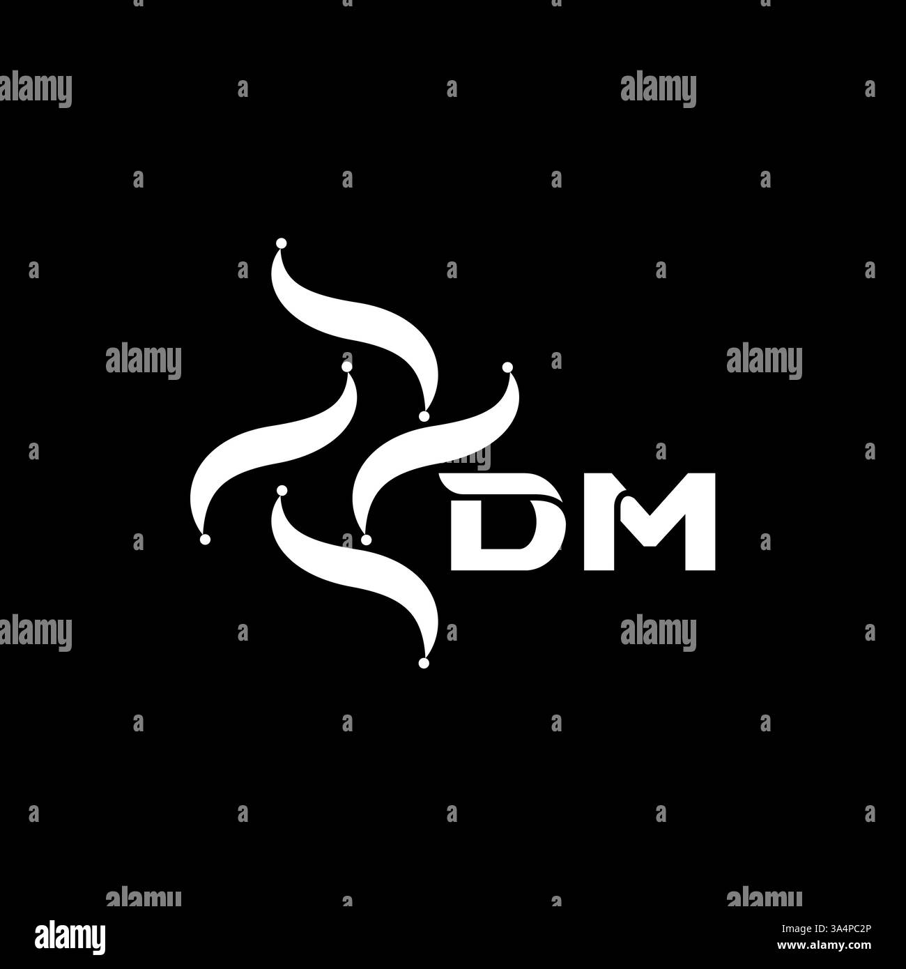 DM Unique modern flat abstract geometric initials vector letter logo ...