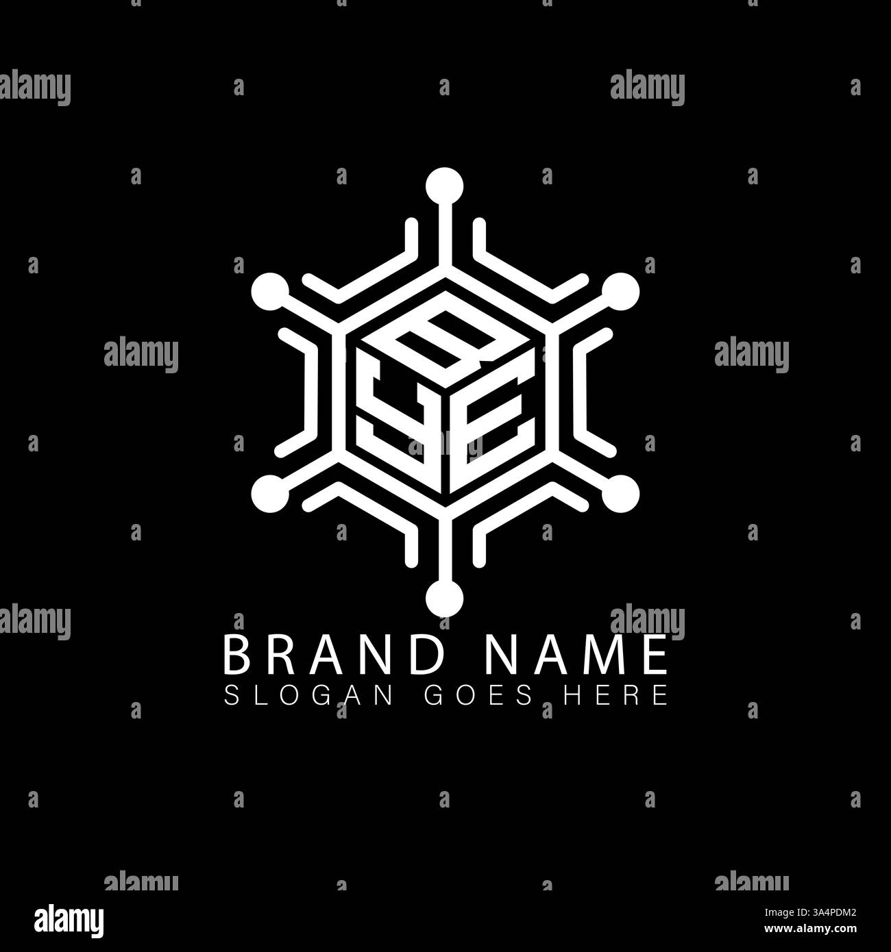 BYE Unique modern flat abstract geometric initials vector letter logo ...