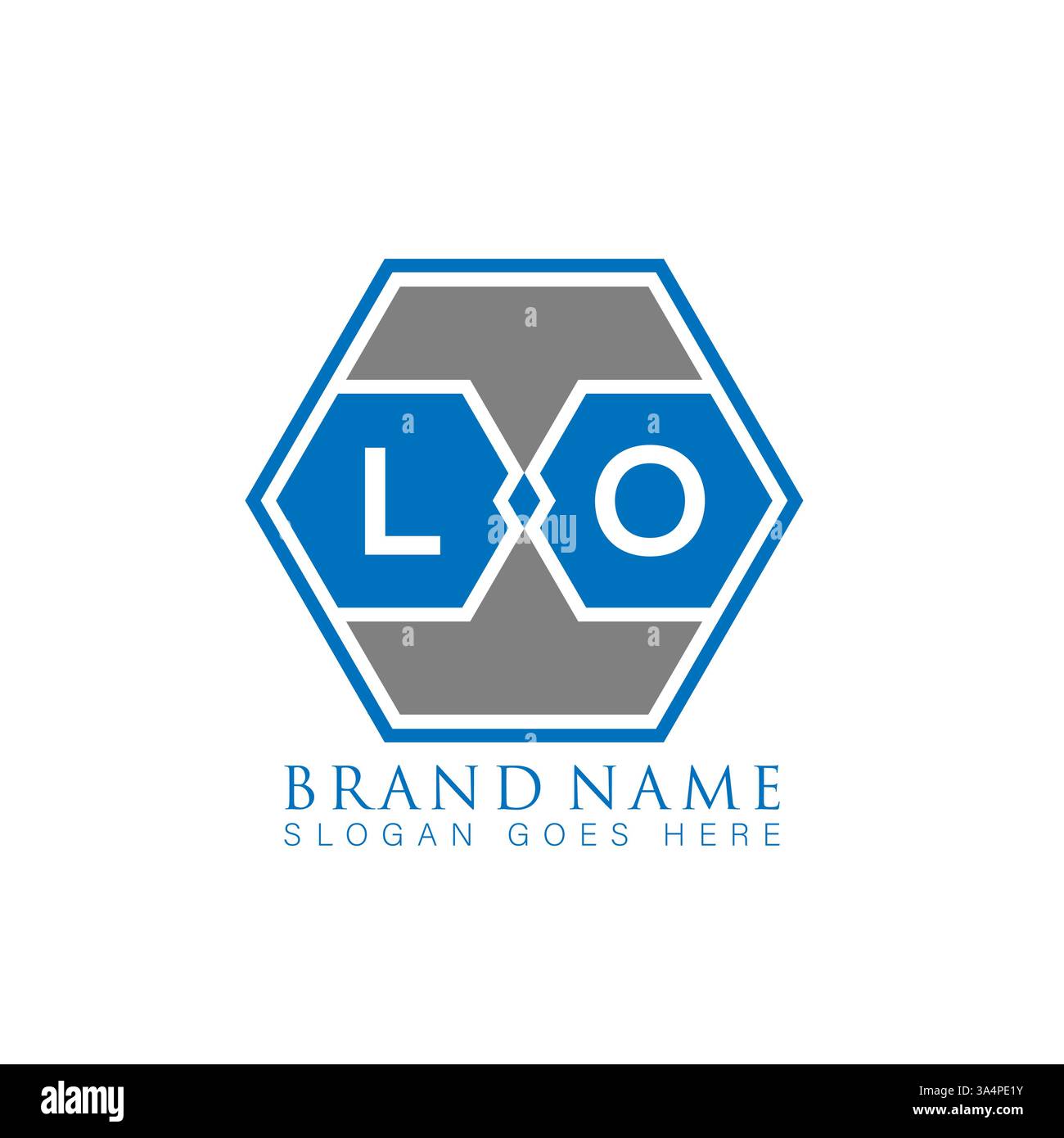 LO Unique modern flat abstract geometric initials vector letter logo ...