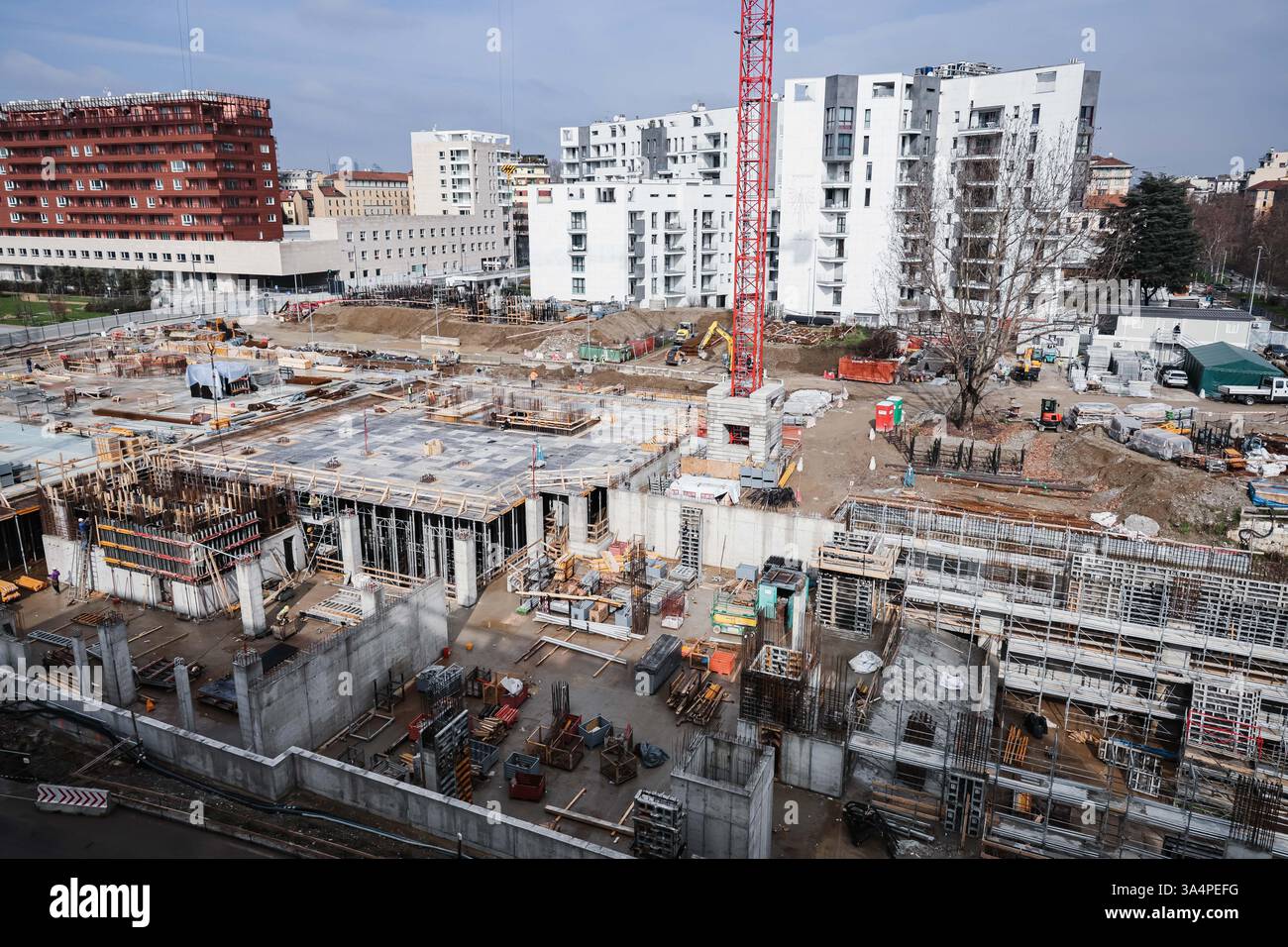 Milan, The construction site of the European Library of Information and ...