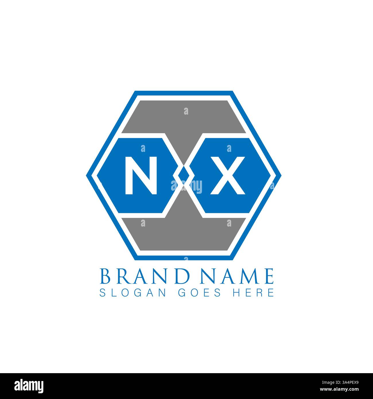 NX Unique modern flat abstract geometric initials vector letter logo ...