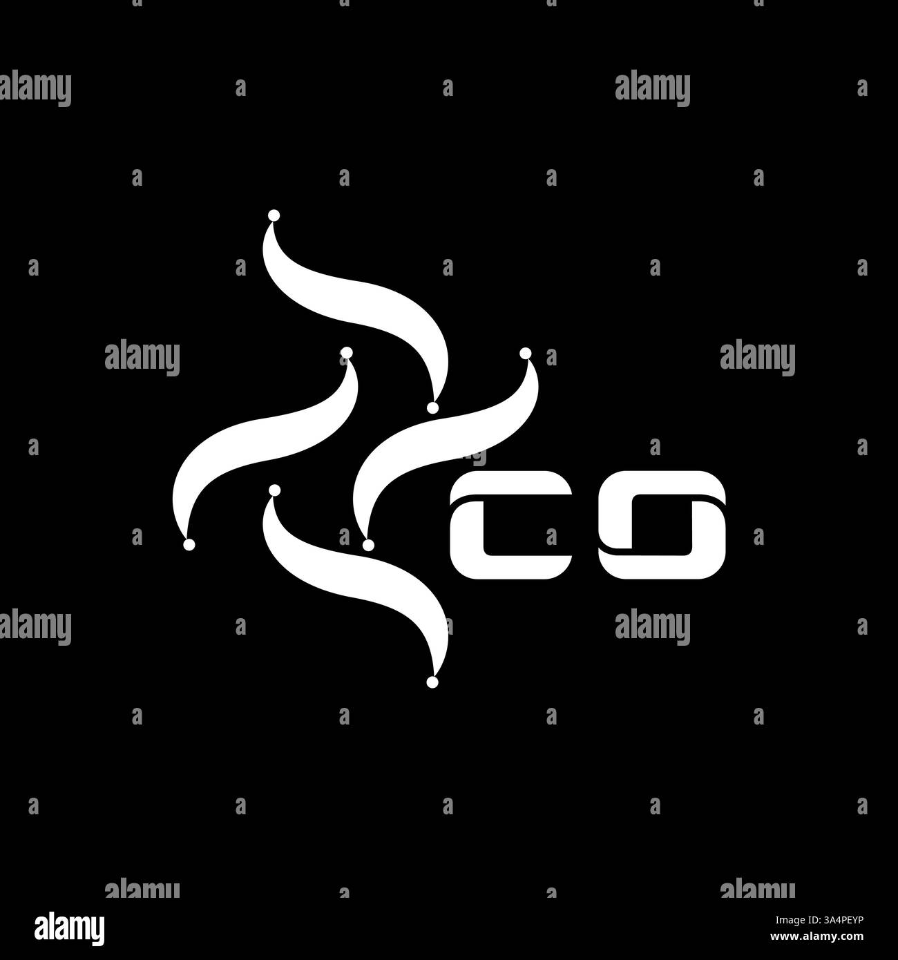 CO Unique modern flat abstract geometric initials vector letter logo ...