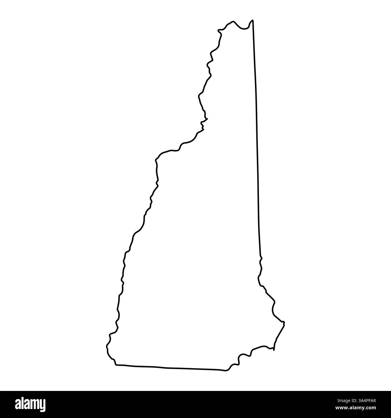 Minimalist Outline Map of New Hampshire, State Isolated Vector Stock ...