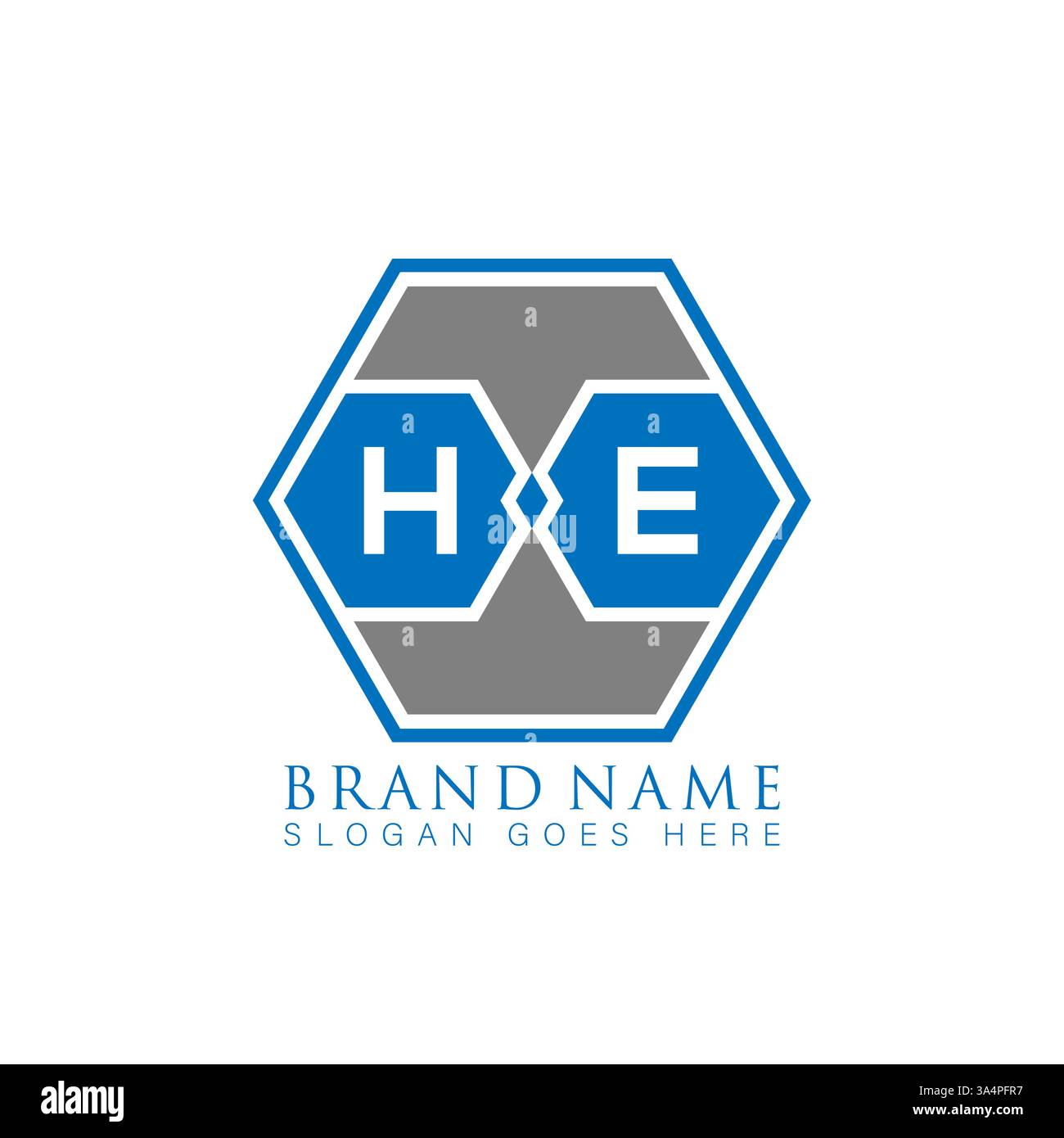 HE Unique modern flat abstract geometric initials vector letter logo ...