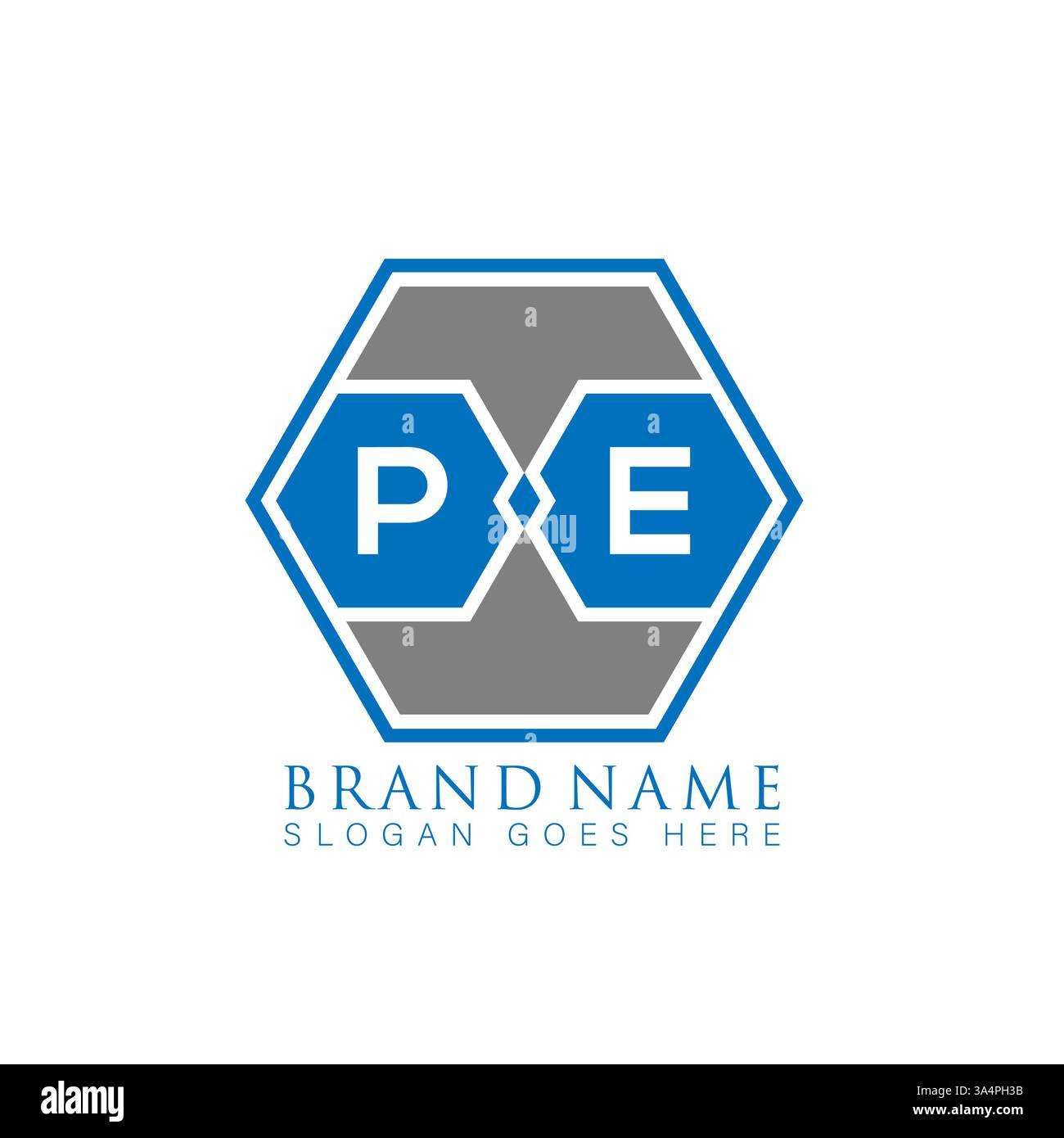 PE Unique modern flat abstract geometric initials vector letter logo ...