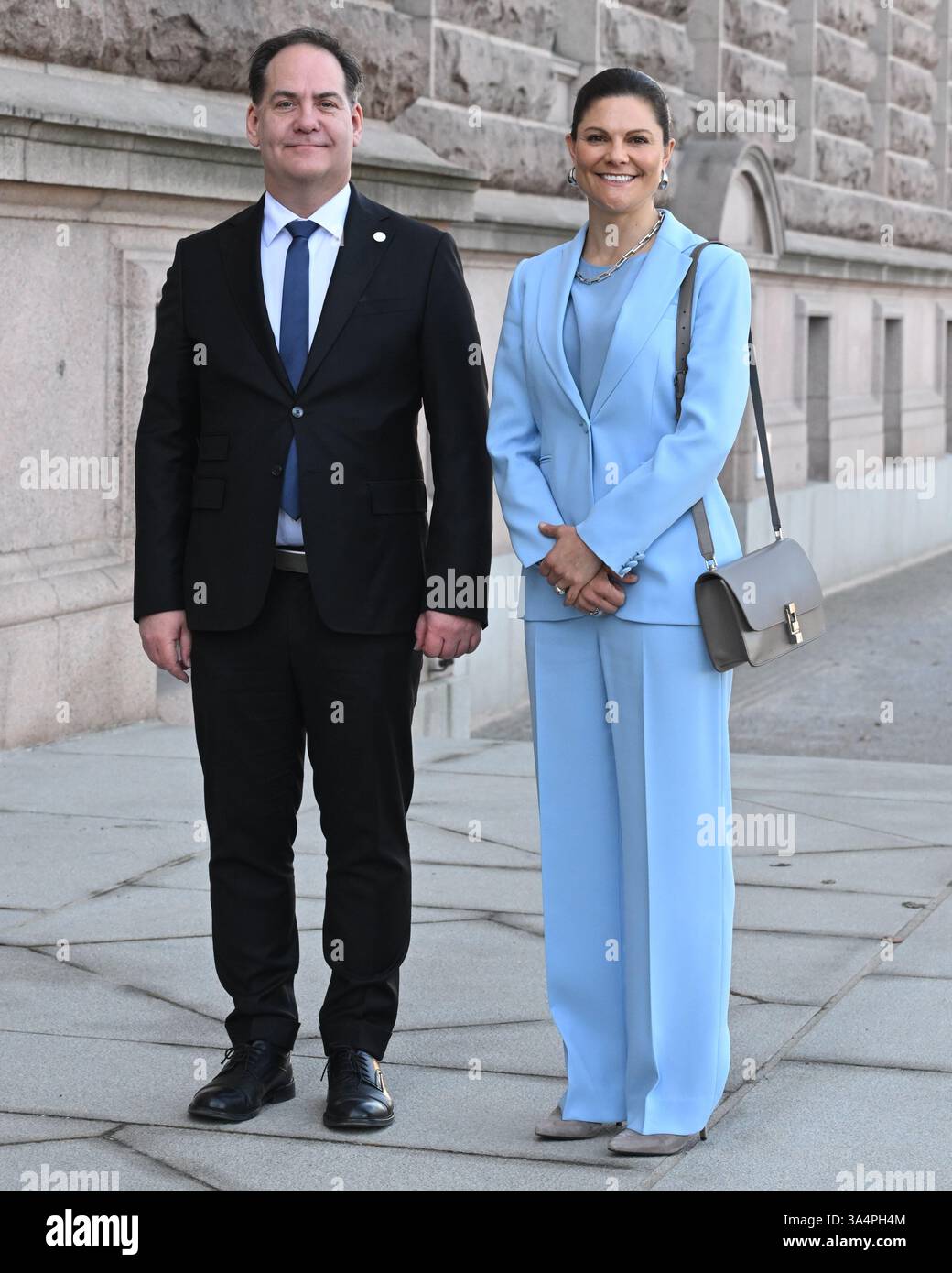 Stockholm, Sweden. 19th Mar, 2025. Crown Princess Victoria of Sweden is ...