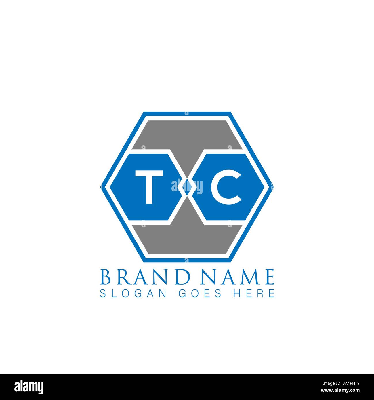 TC Unique modern flat abstract geometric initials vector letter logo ...