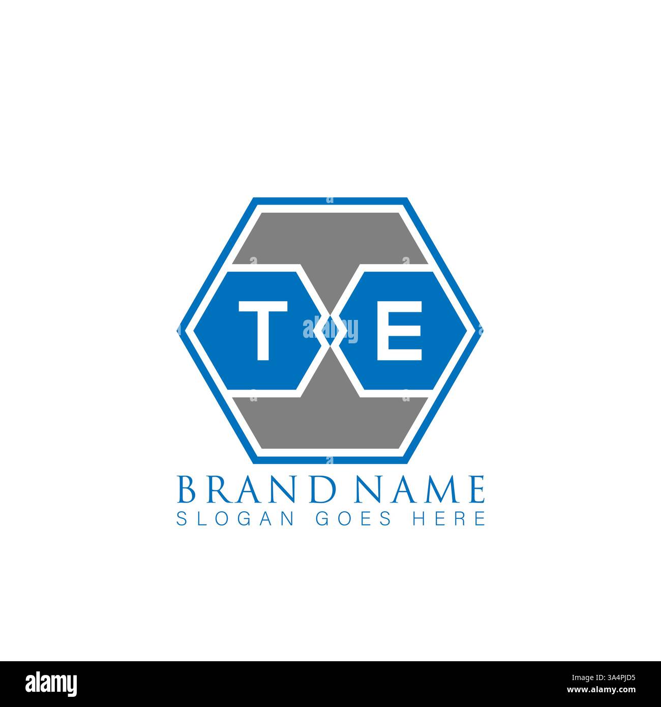TE Unique modern flat abstract geometric initials vector letter logo ...