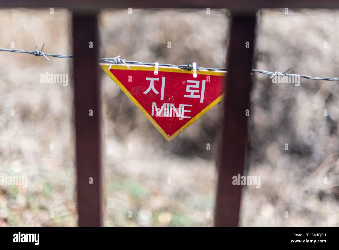 Marking of minefield at the DMZ near Third Infiltration Tunnel in ...