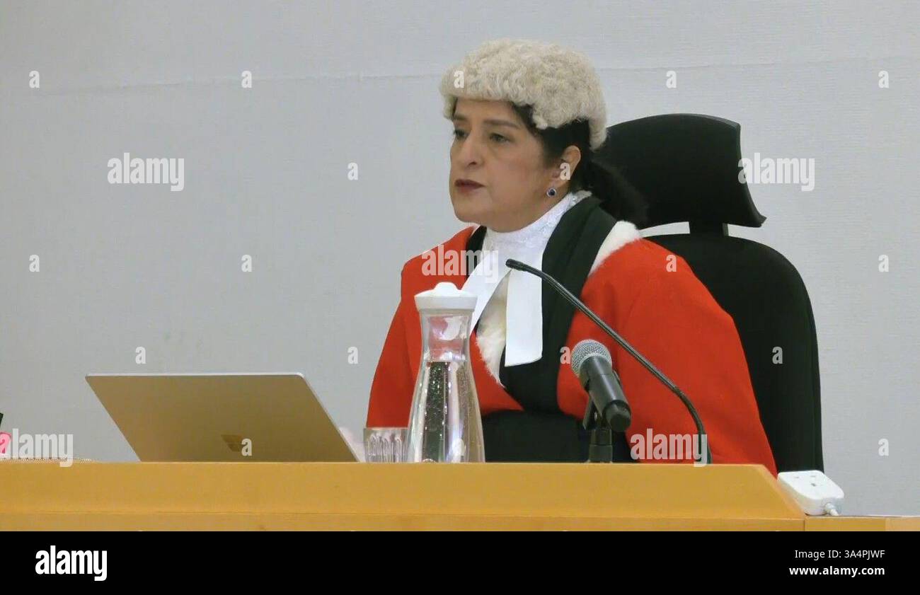 Screen grab taken from PA Video of judge Mrs Justice Cheema Grubb ...