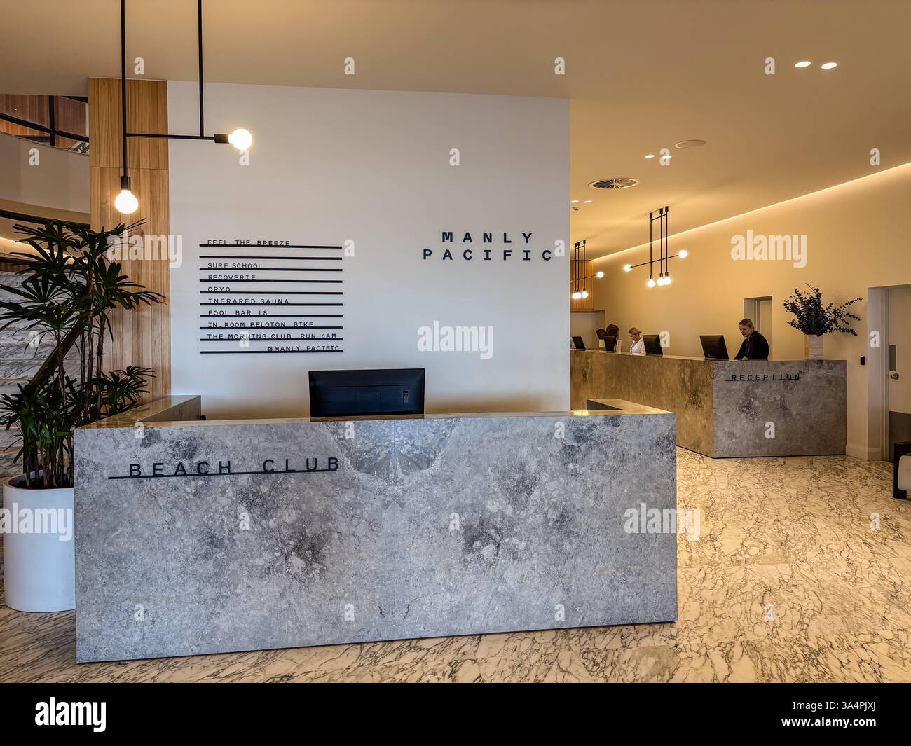 View of the Manly Pacific Hotel reception area featuring the Beach Club ...