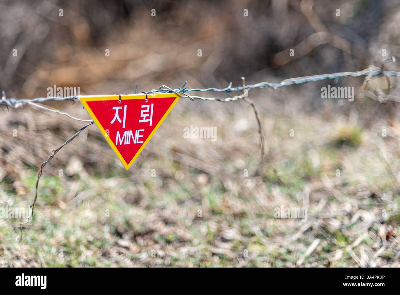 Marking of minefield at the DMZ near Third Infiltration Tunnel in ...
