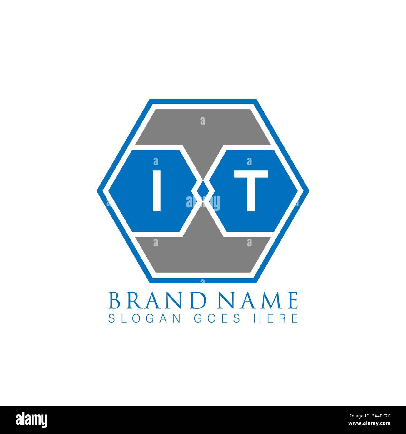 IT Unique modern flat abstract geometric initials vector letter logo ...