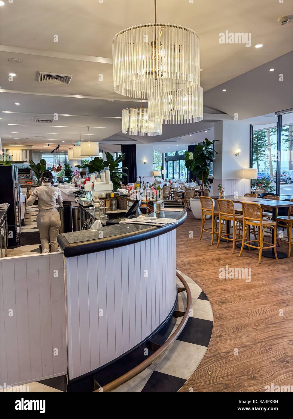 Inside the restaurant at the Manly Pacific Hotel in Sydney Australia ...