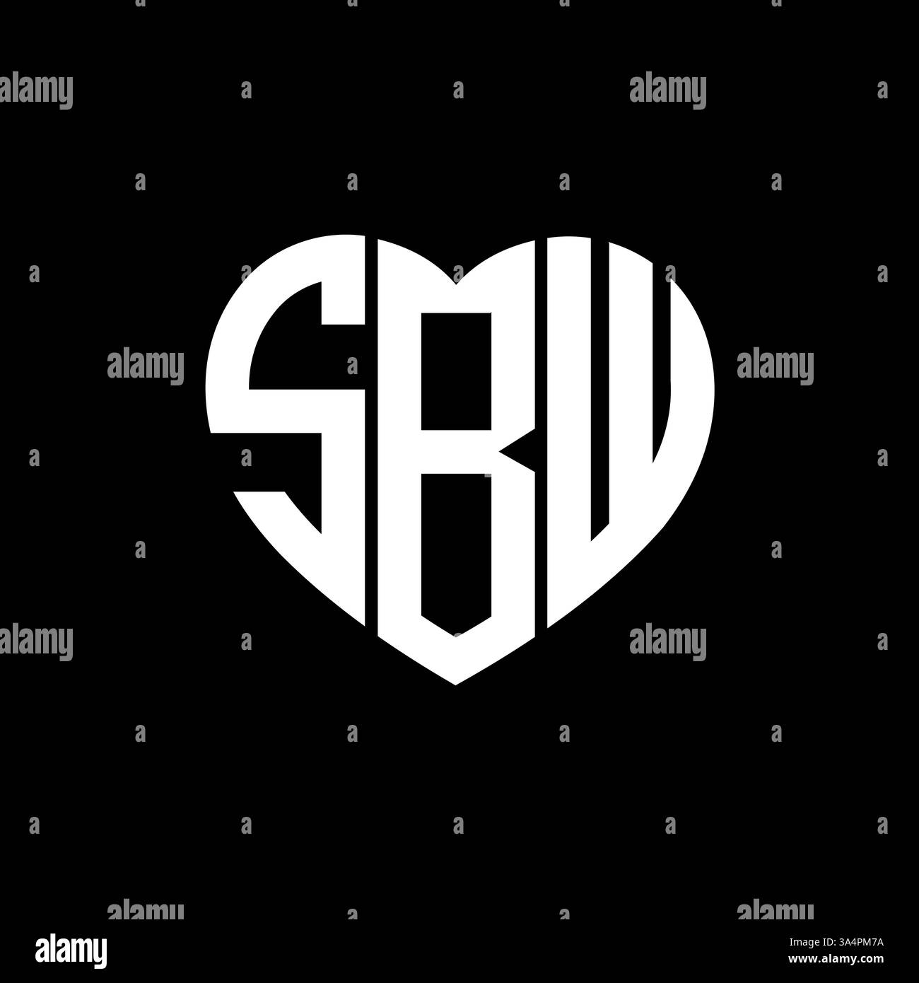 SBW Unique modern flat abstract geometric initials vector letter logo ...