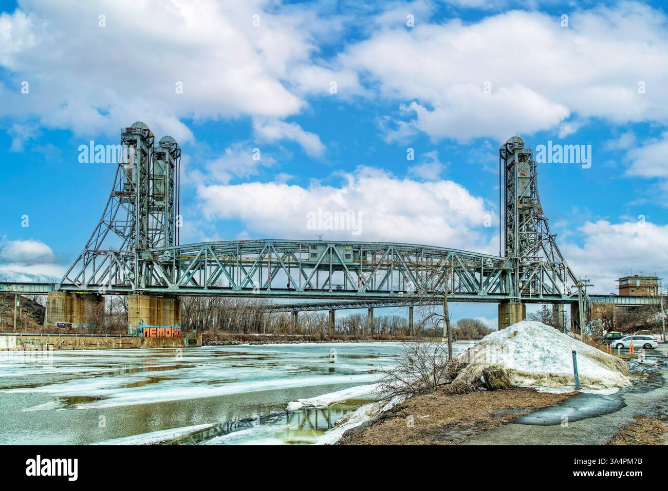 Rail Bridge in Kahnawake Stock Photo - Alamy