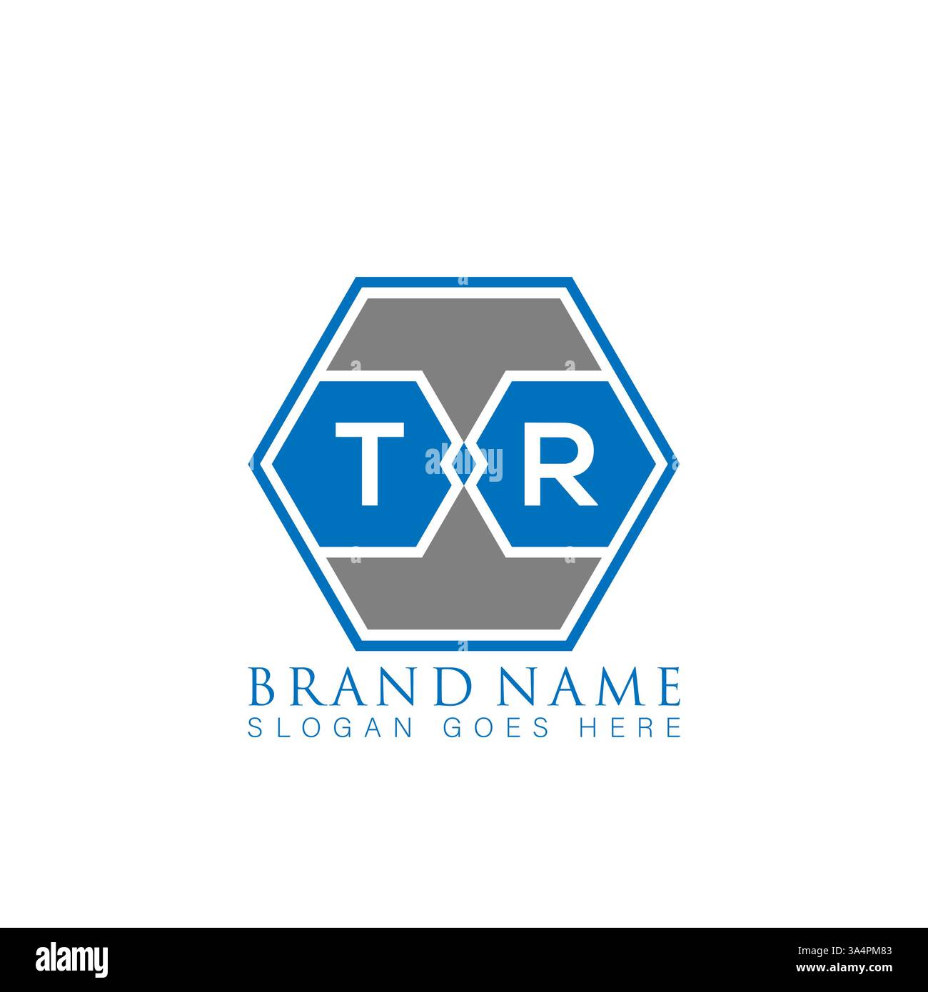 TR Unique modern flat abstract geometric initials vector letter logo ...