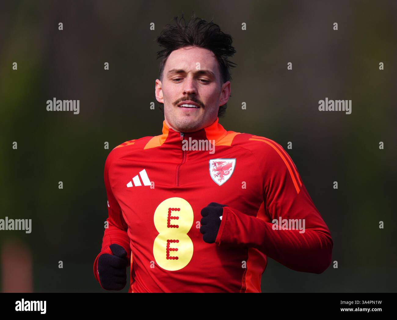 Wales' Connor Roberts during a training session at FAW HQ, Vale Resort ...