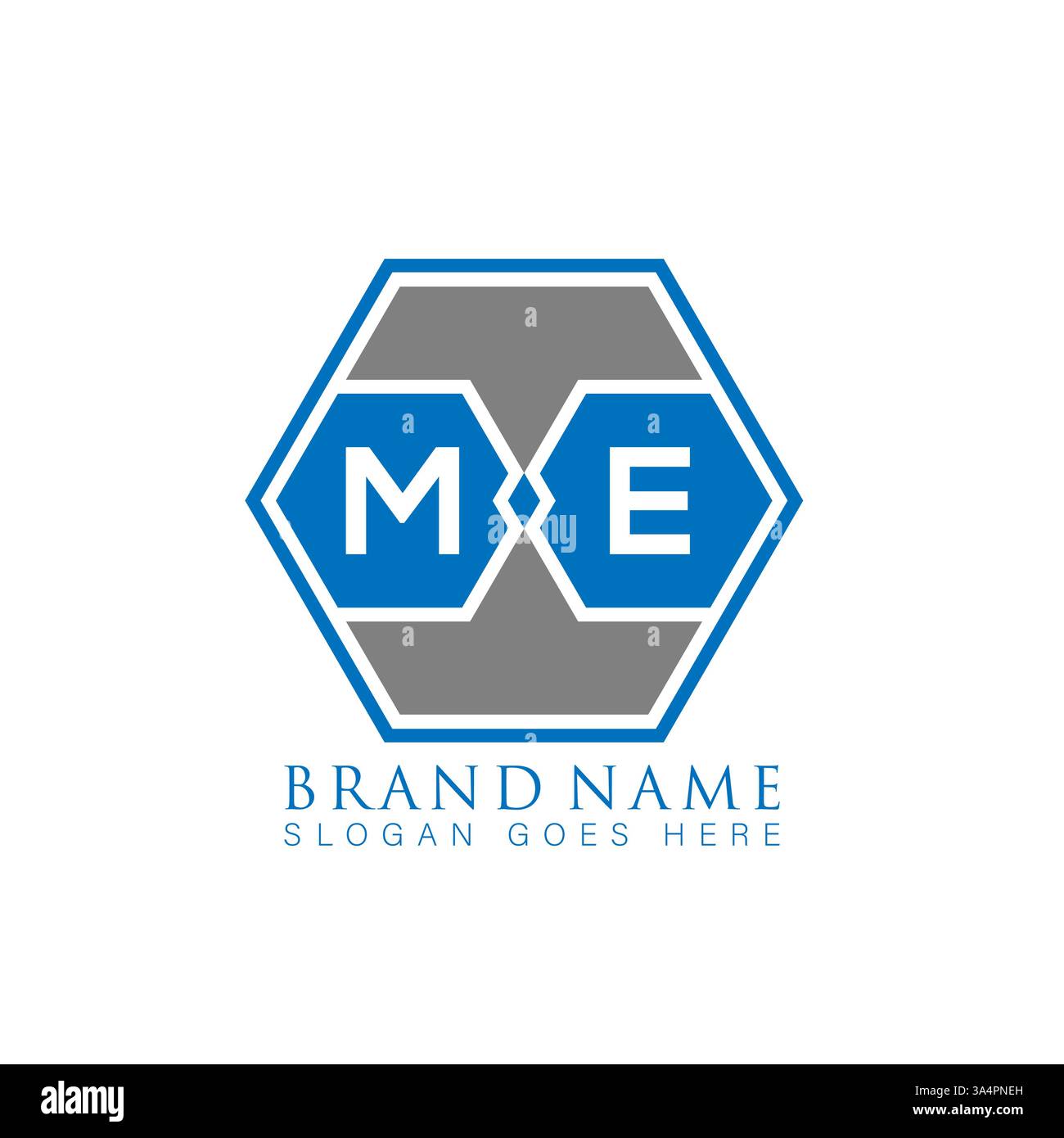 ME Unique modern flat abstract geometric initials vector letter logo ...