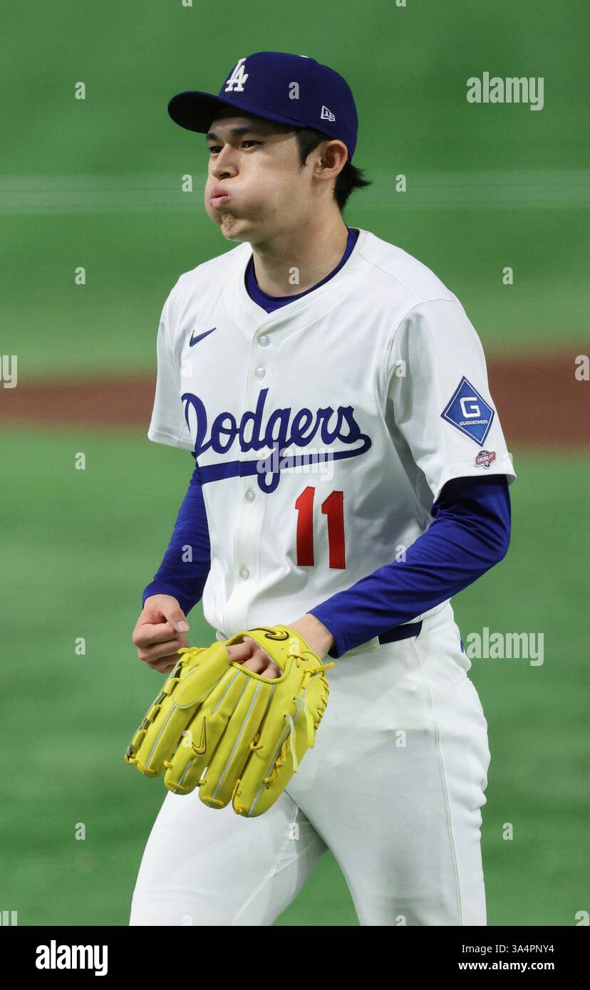 Los Angeles Dodgers starter pitcher Roki Sasaki gets strikesout ...