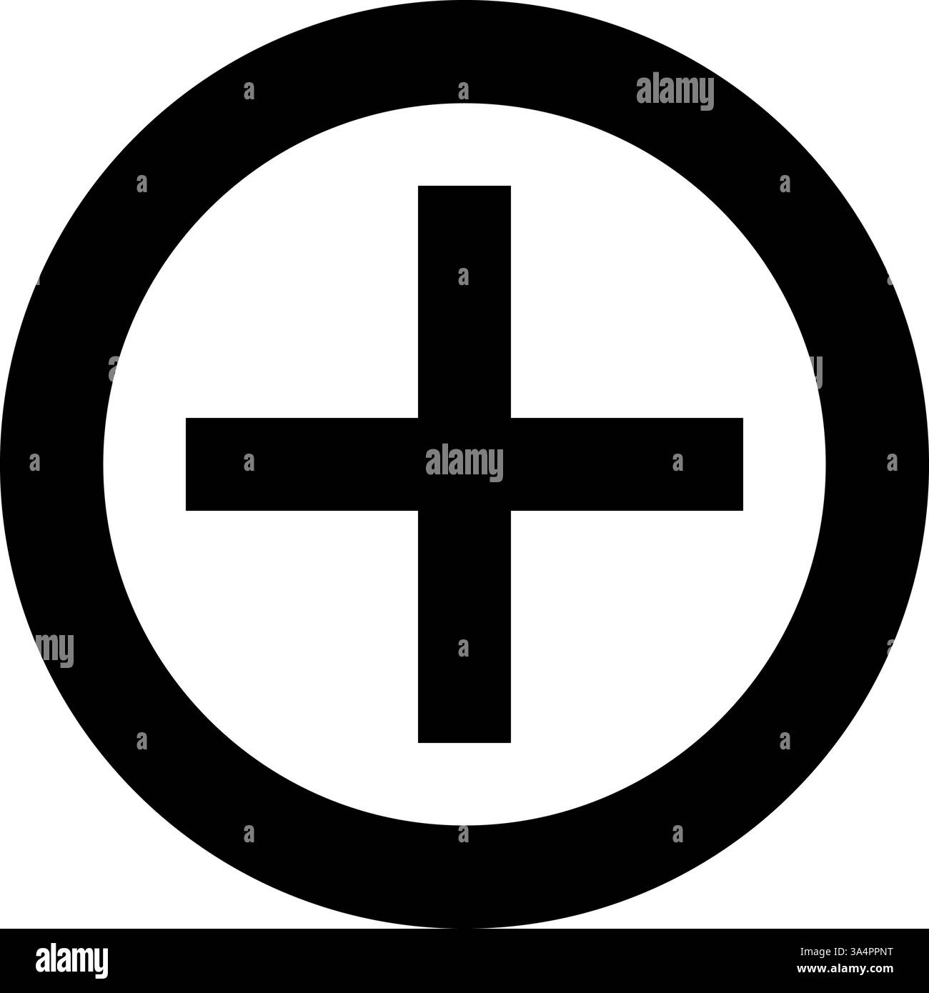 Greek Cross Crux quadrata christian crosses icon in circle round black ...