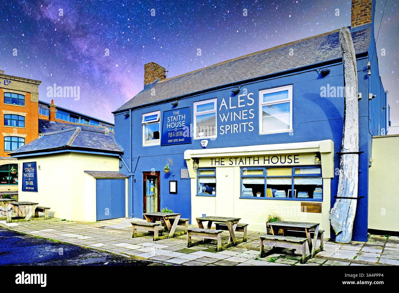 The Staith house pub North Shields fish quay and the great whale bone ...