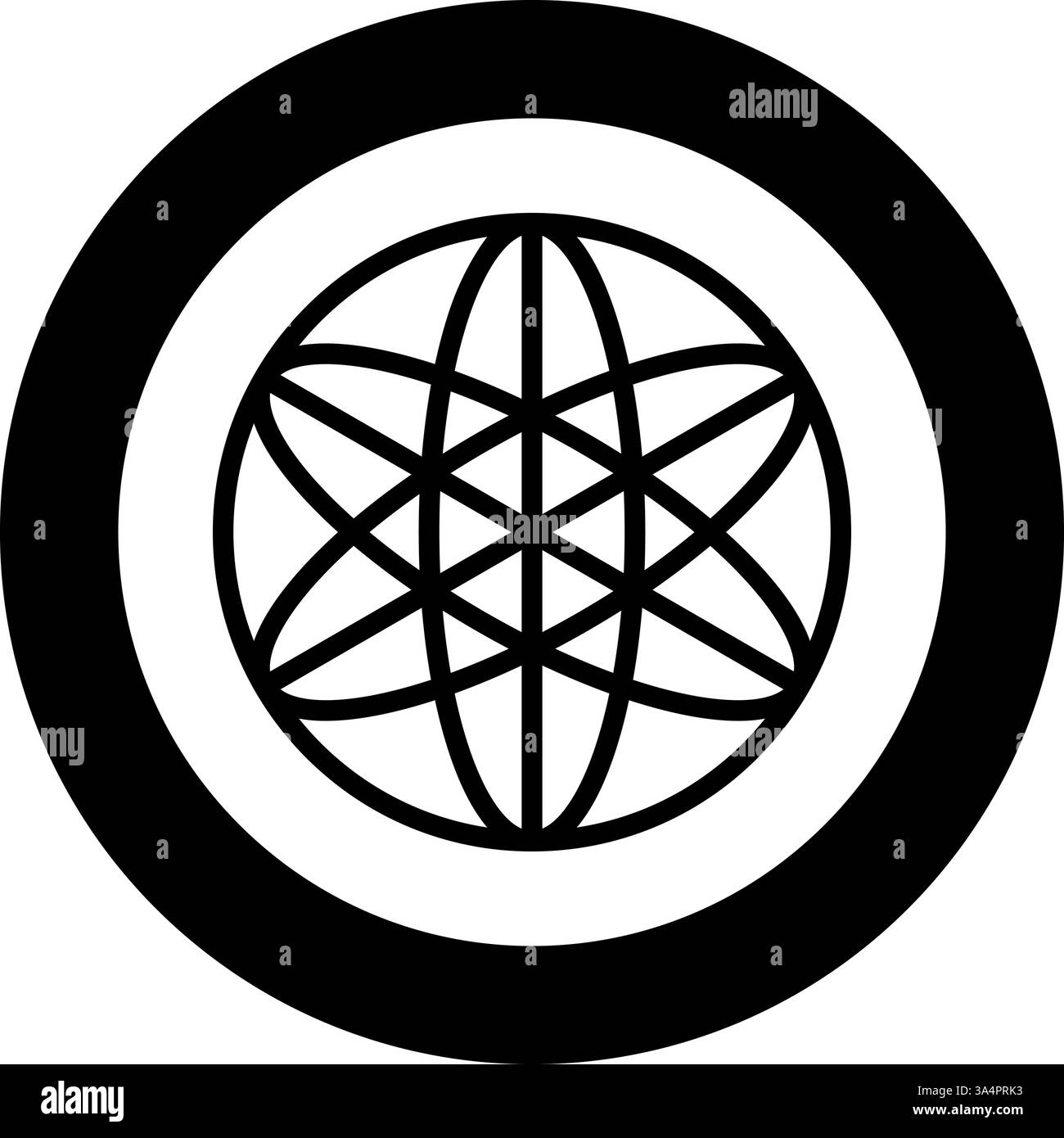 Equilibrium sacred geometry symbol icon in circle round black color ...