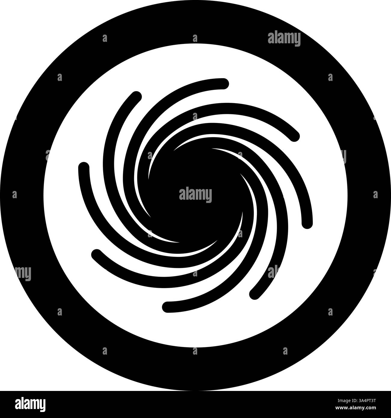 Gold spiral Sacred geometry symbol icon in circle round black color ...