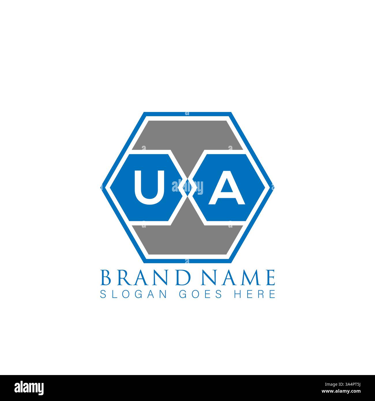 UA Unique modern flat abstract geometric initials vector letter logo ...