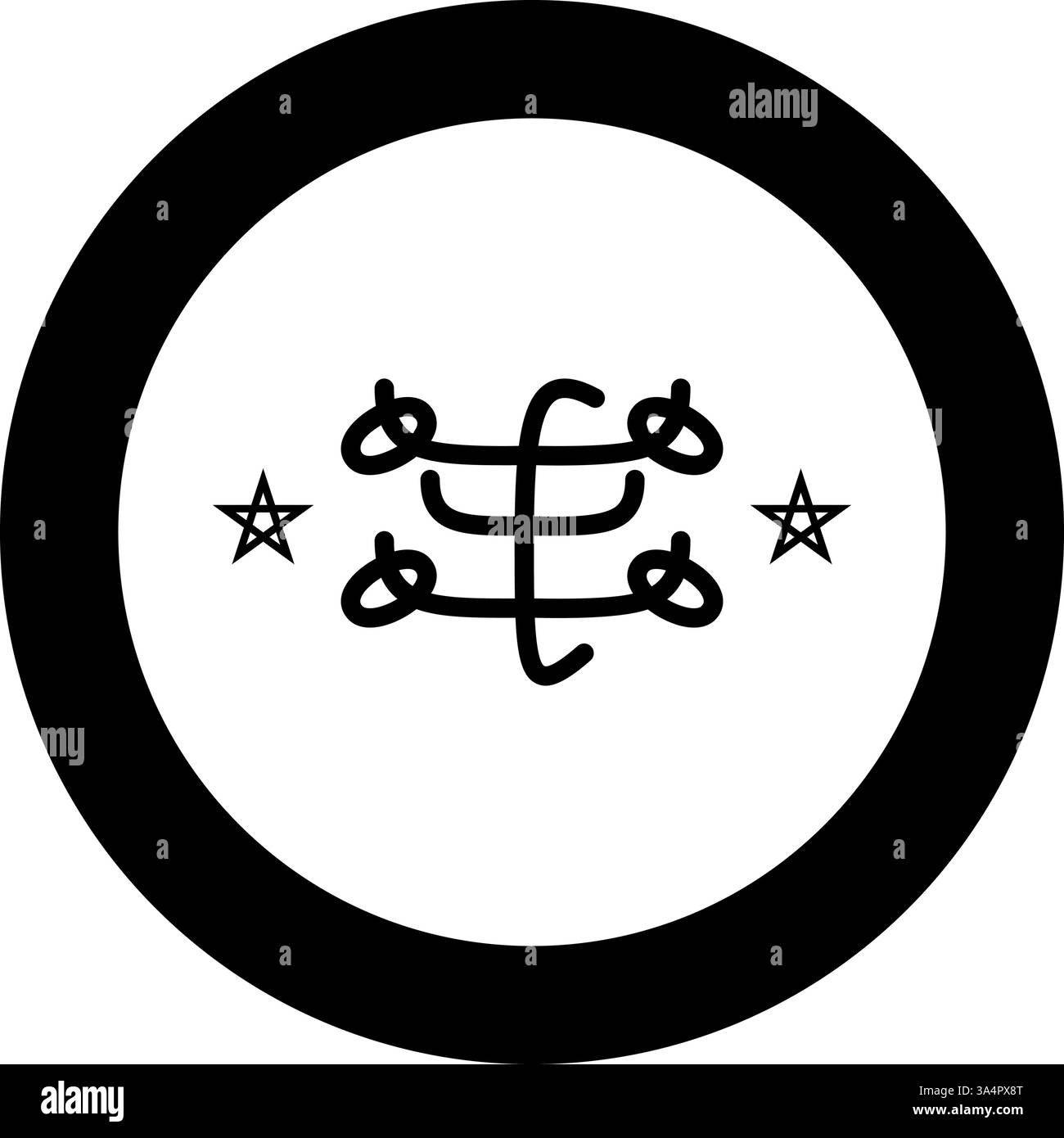 Symbol Persni Bahaism Baha'i Bahai icon in circle round black color ...