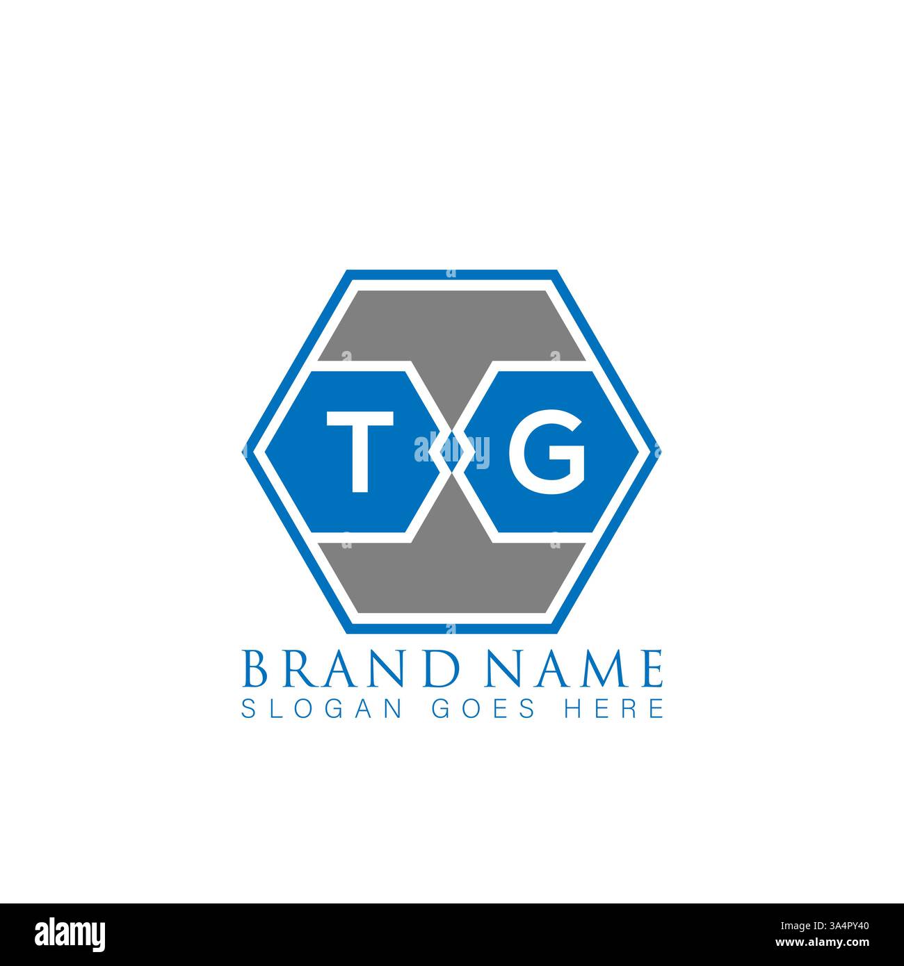 TG Unique modern flat abstract geometric initials vector letter logo ...