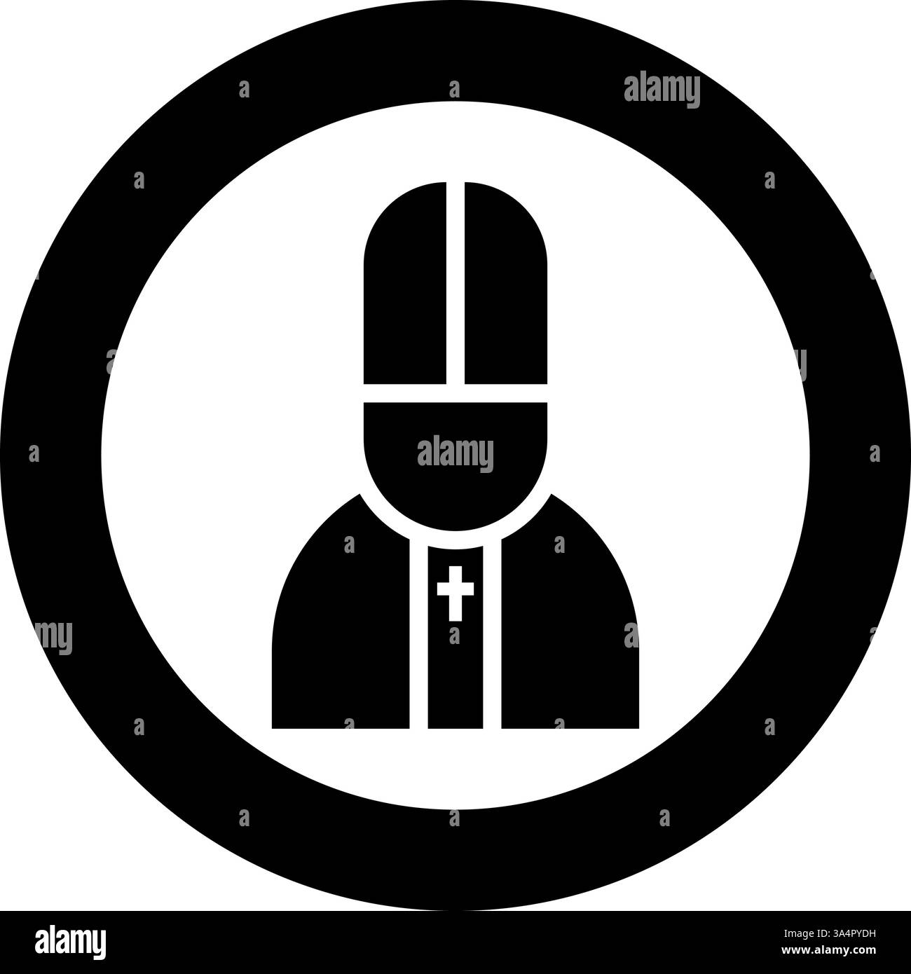 Pope catolic Man Church bishop icon in circle round black color vector ...