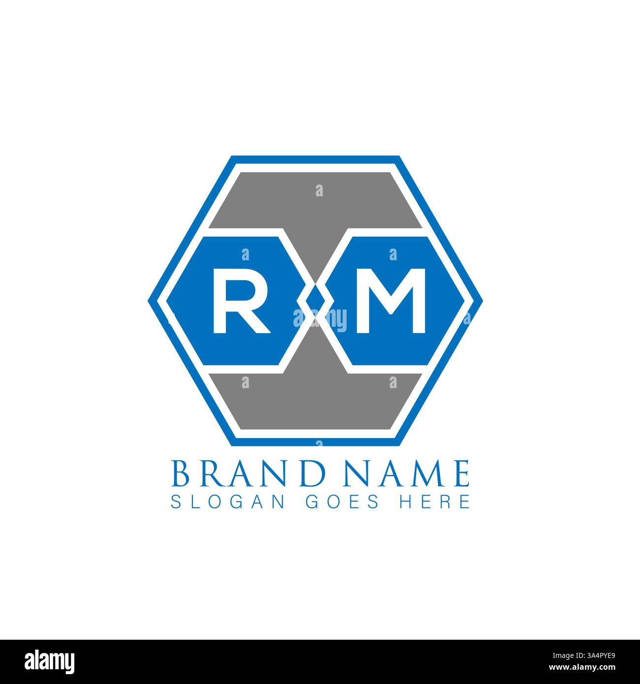 RM Unique modern flat abstract geometric initials vector letter logo ...