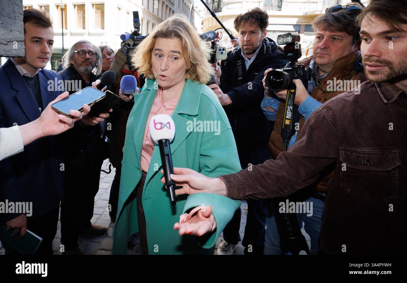Brussels, Belgium. 19th Mar, 2025. Brussels region Minister Elke Van ...