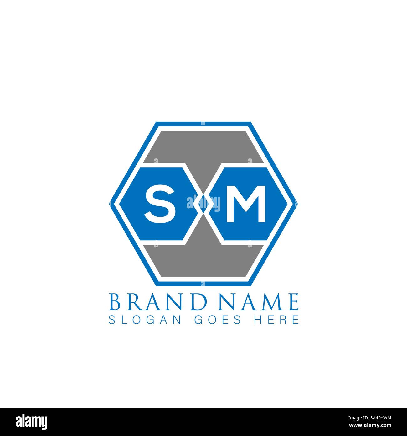 SM Unique modern flat abstract geometric initials vector letter logo design. SM monogram logo ...
