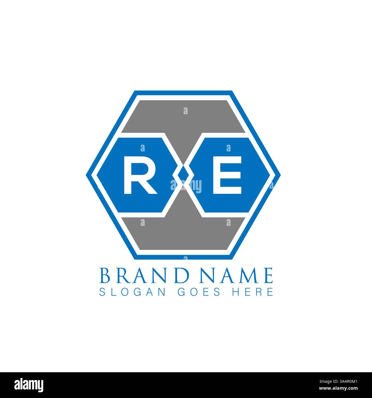 RE Unique modern flat abstract geometric initials vector letter logo ...
