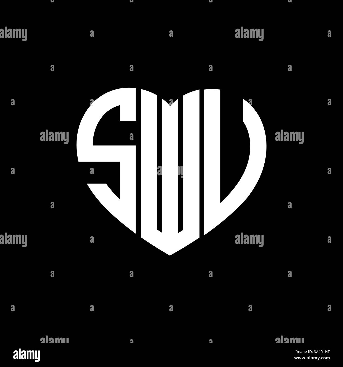 SWV Unique modern flat abstract geometric initials vector letter logo ...