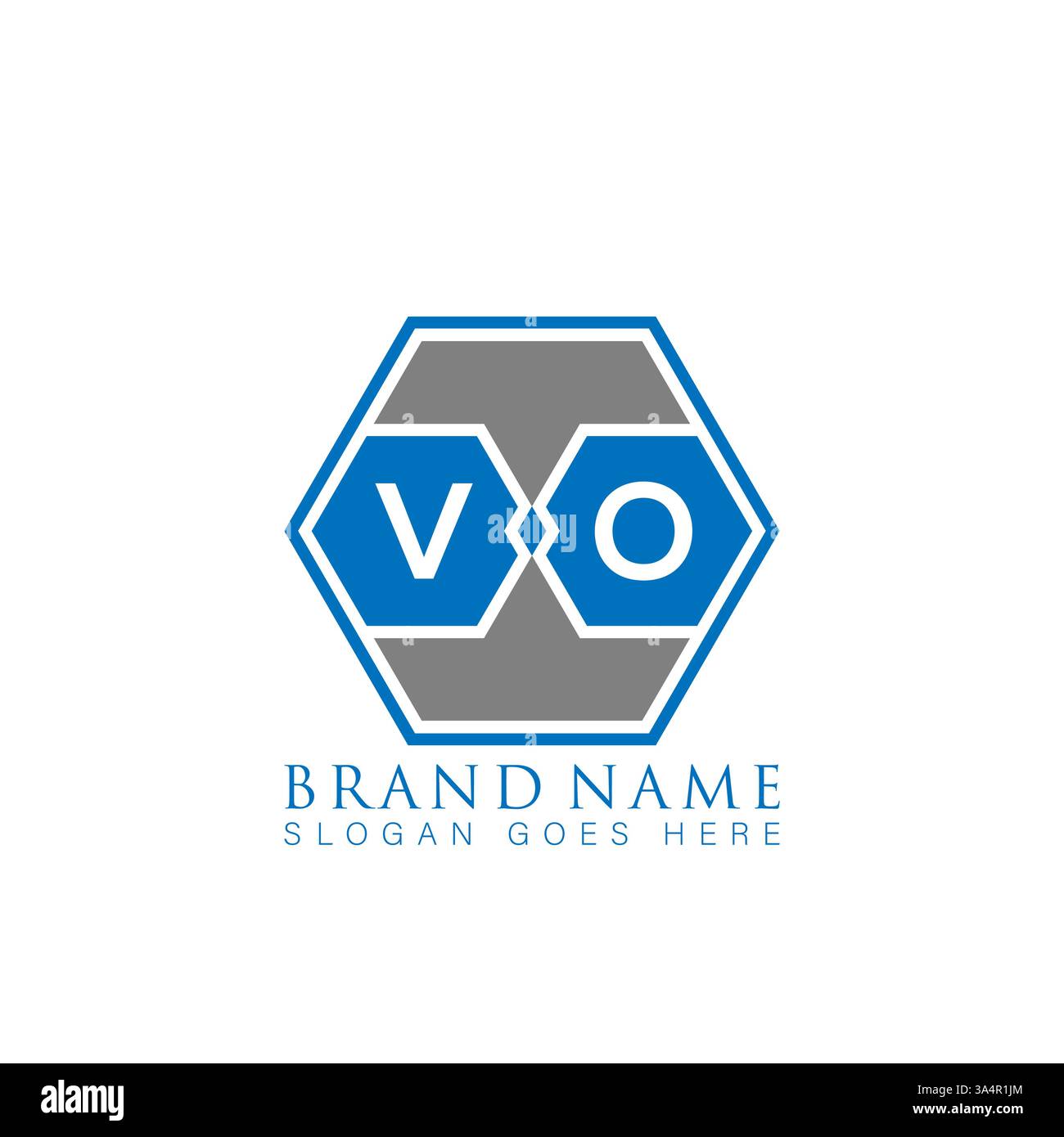 VO Unique modern flat abstract geometric initials vector letter logo ...